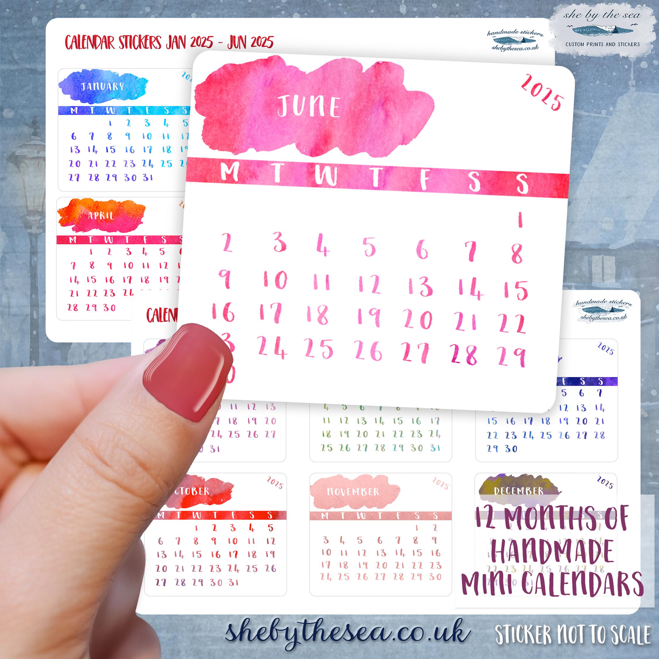 Mini Month Stickers for 2025, Planner Monthly Page Stickers for Year ...