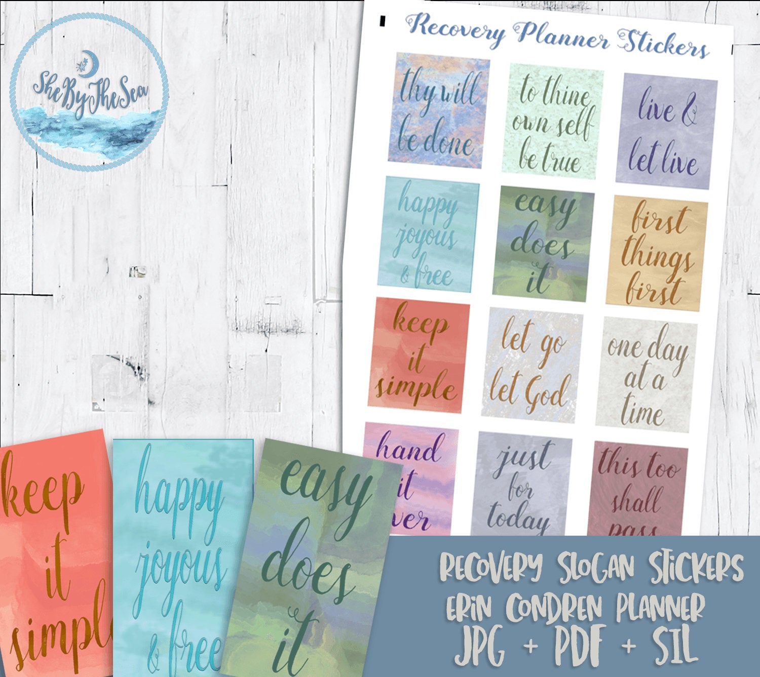 AA Recovery Slogan Stickers - Instant download printables sized for th ...