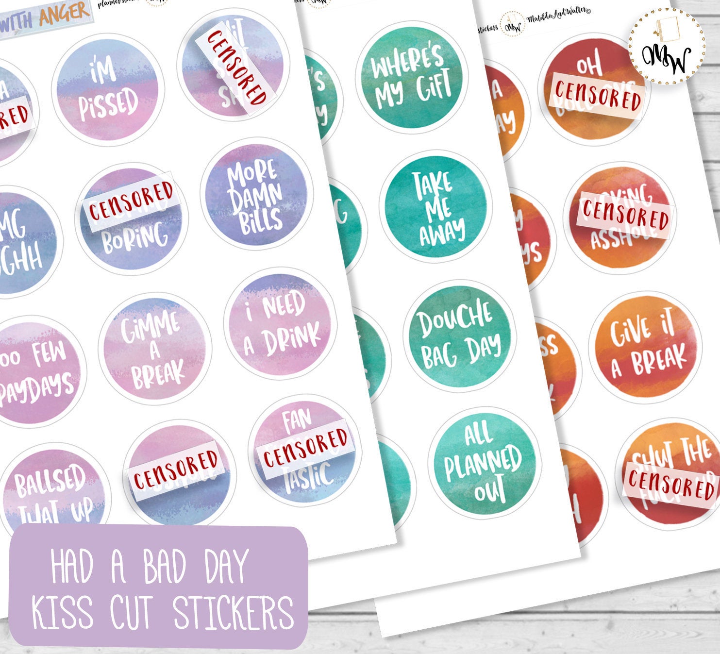 Naughty Text Stickers | Angry and Rude and Funny Planner Stickers | Sw ...