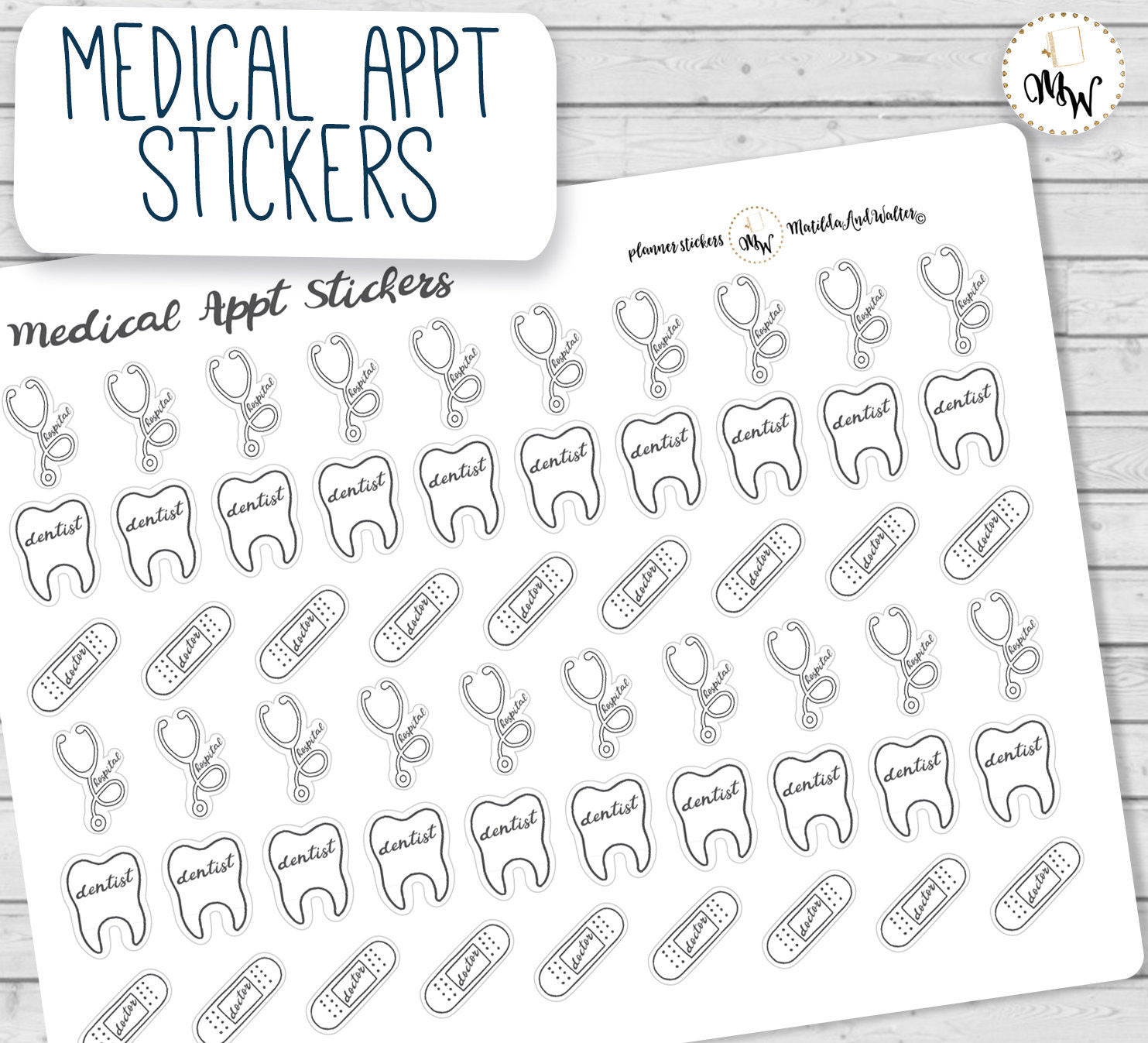 Medical Appointment Stickers | Doctor Dentist Hospital Stickers | Func ...